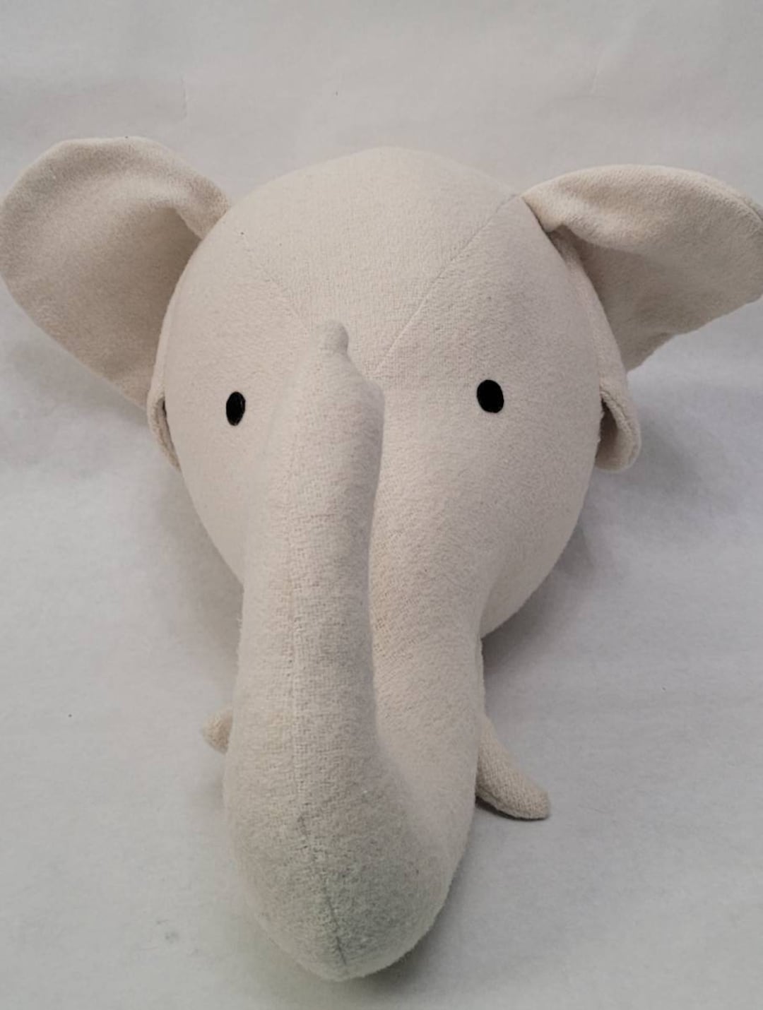 Giant Stuffed Elephant Head Wall Mount Gray Cotton Children Nursery ...