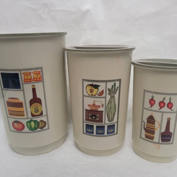 Retro Plastic Canister Set - Etsy