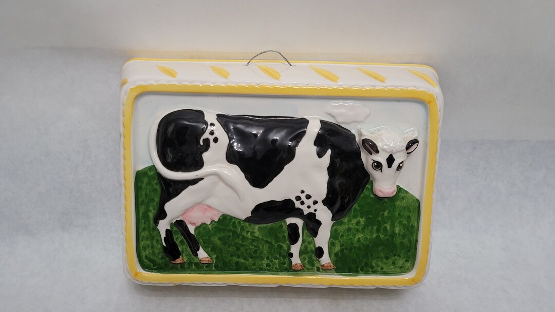Vintage Ceramic Cow Wall Hanging Andrea West Sigma the Tastesetter Hand ...