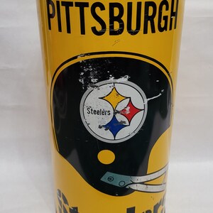 Vintage Pittsburgh Steelers 19” Yellow Trash Can Wastebasket 1970s Logo ...