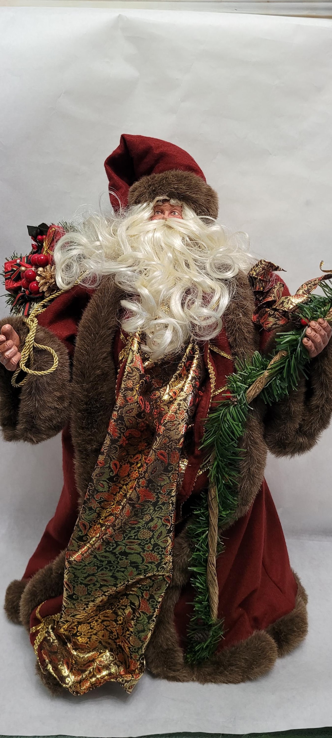 Vintage Santa Doll Figurine Checking His List Christmas Decoration ...