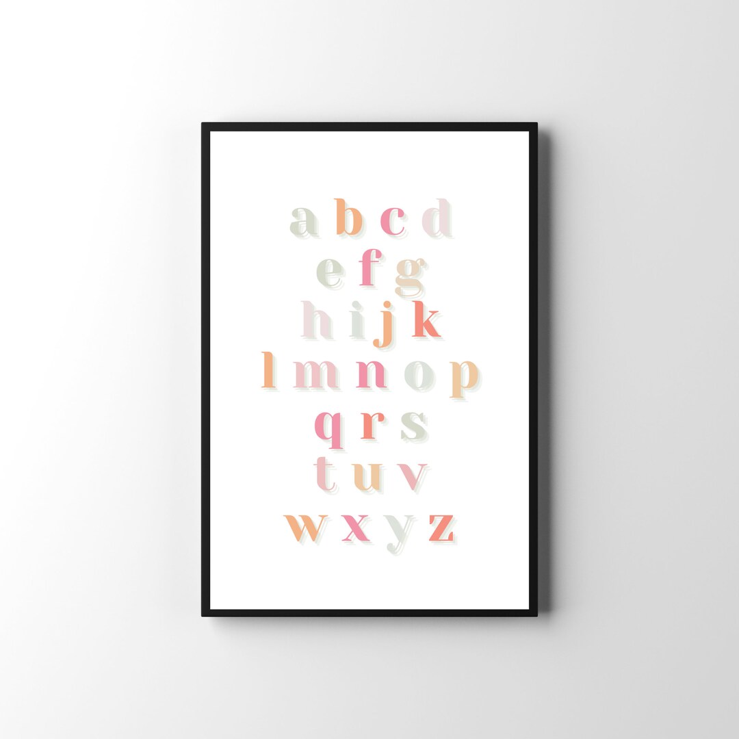 ABC Print, Multicolor Alphabet Poster, Educational Print, Classroom ABC ...