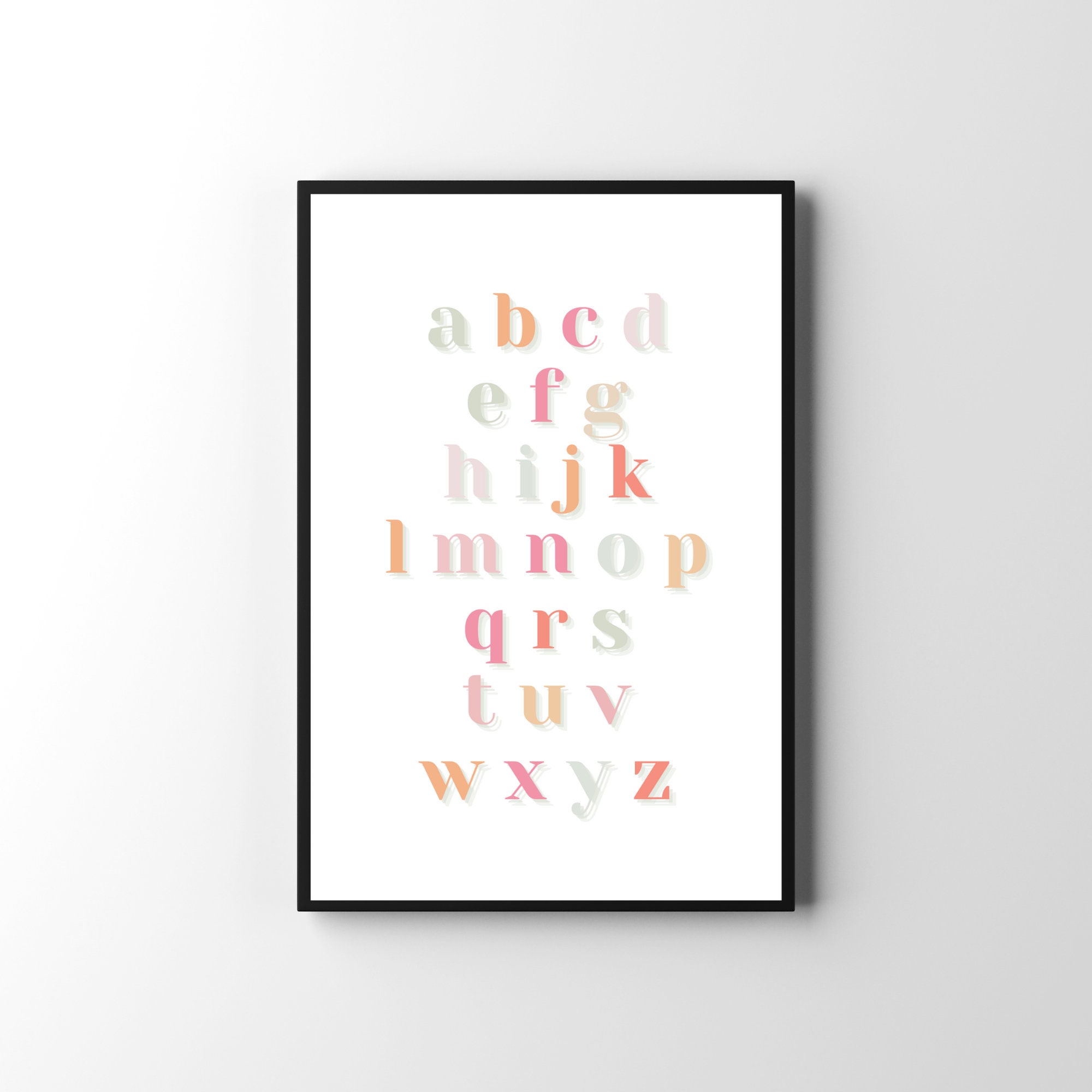 ABC Print, Multicolor Alphabet Poster, Educational Print, Classroom ABC ...
