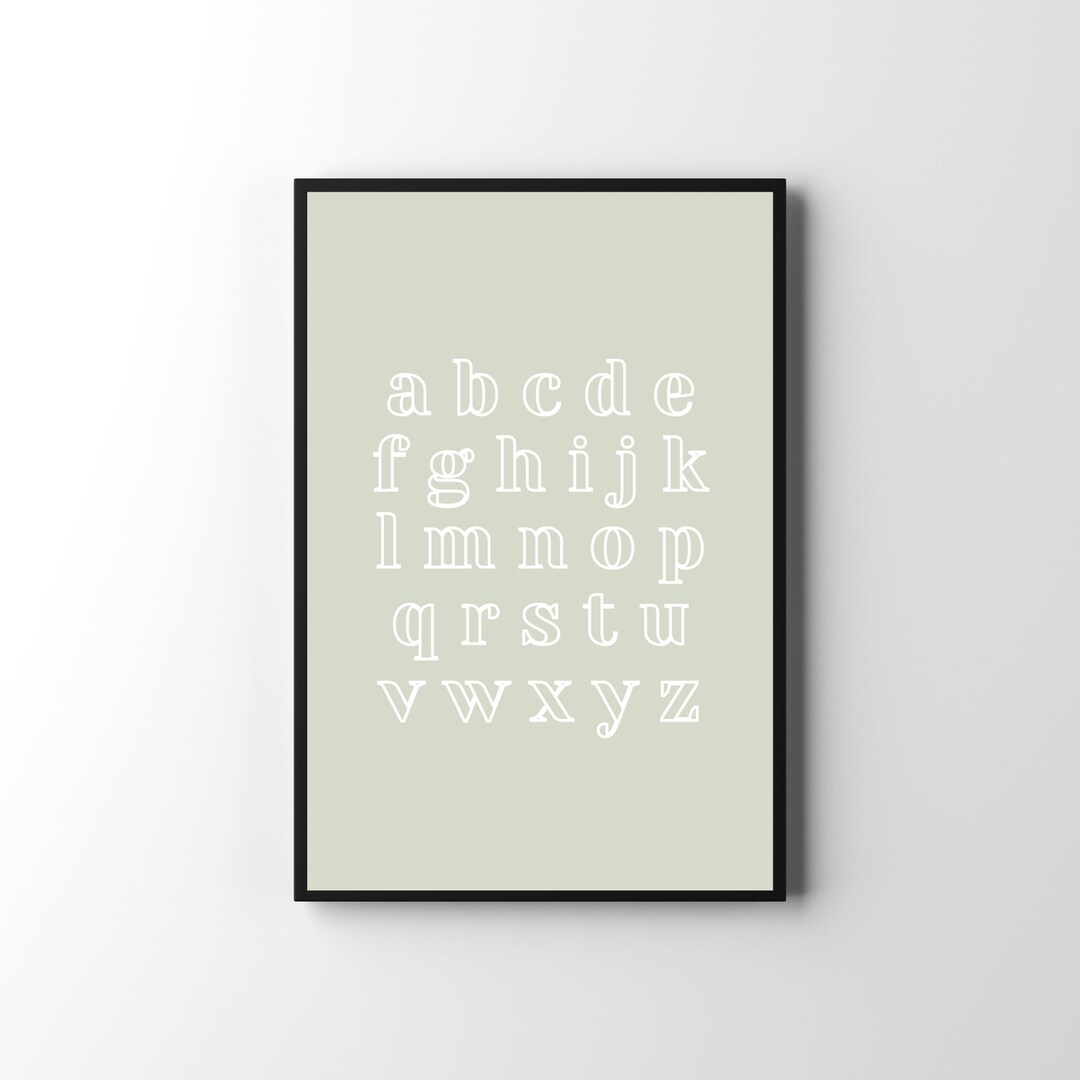 ABC Print, Simple Alphabet Poster, Educational Print, Classroom ABC ...