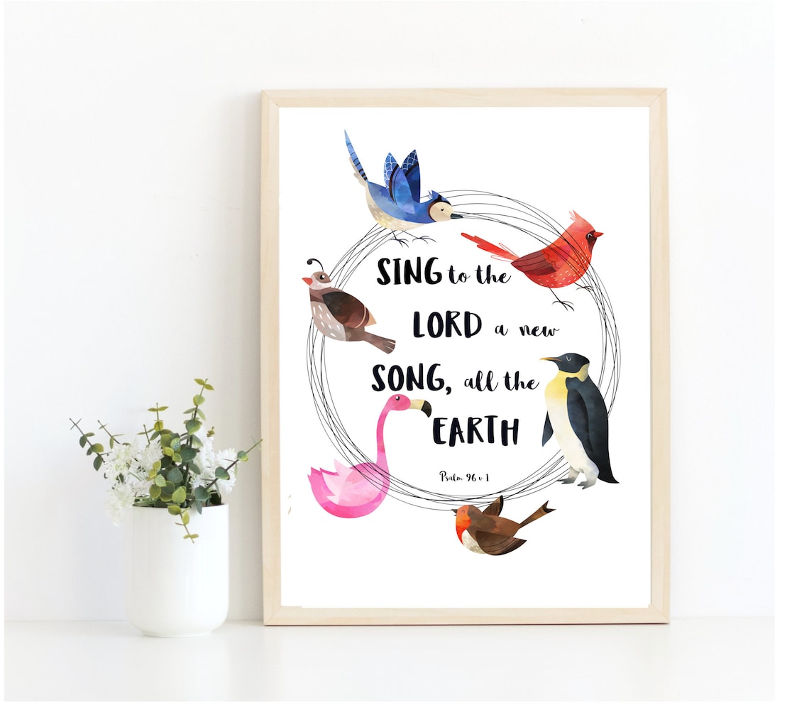 Set of 3 Birds Bible Verse Print Bible Verse Wall Art - Etsy