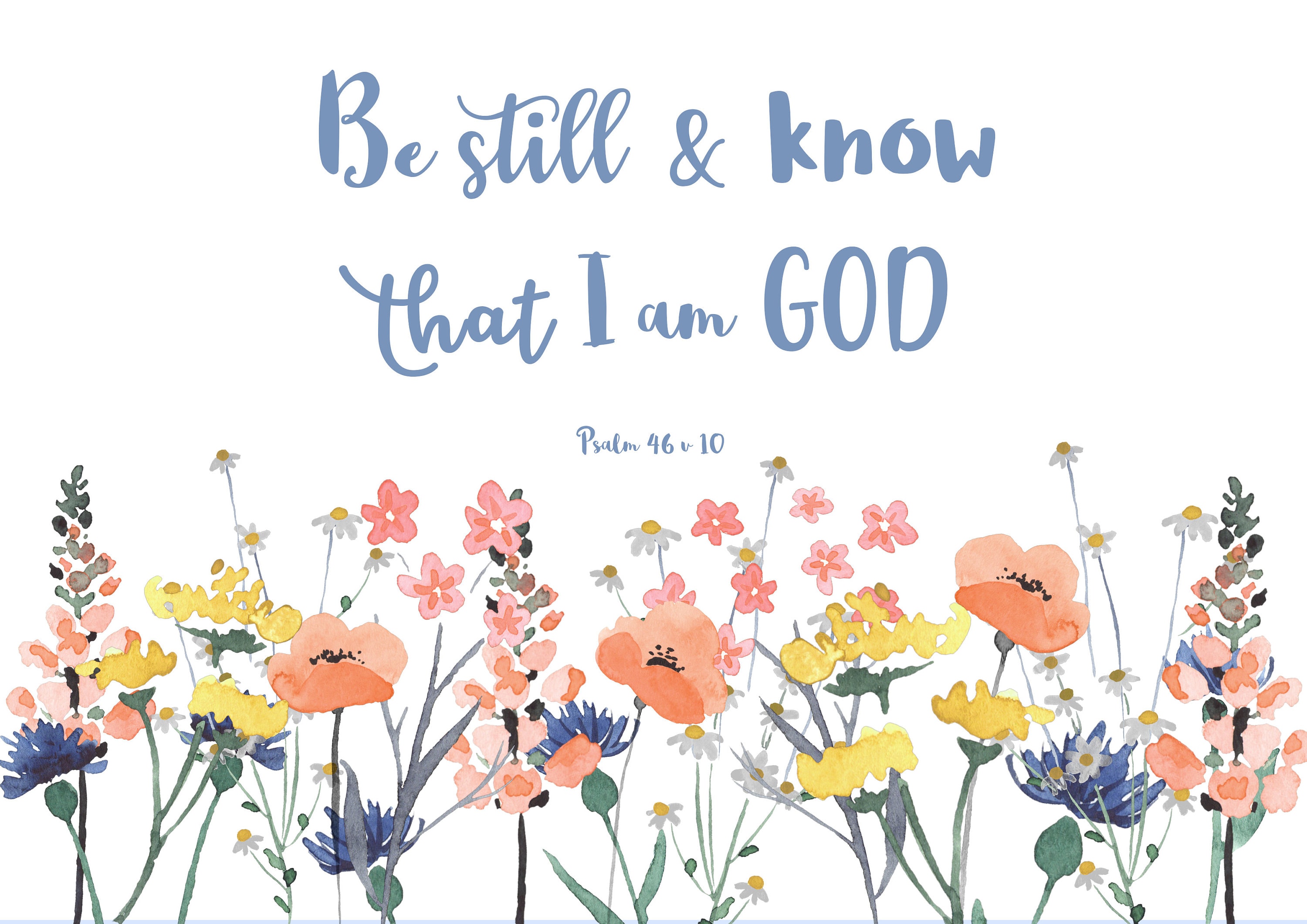 Be Still Bible Verse Print Bible Verse Wall Art Psalm 46 | Etsy UK