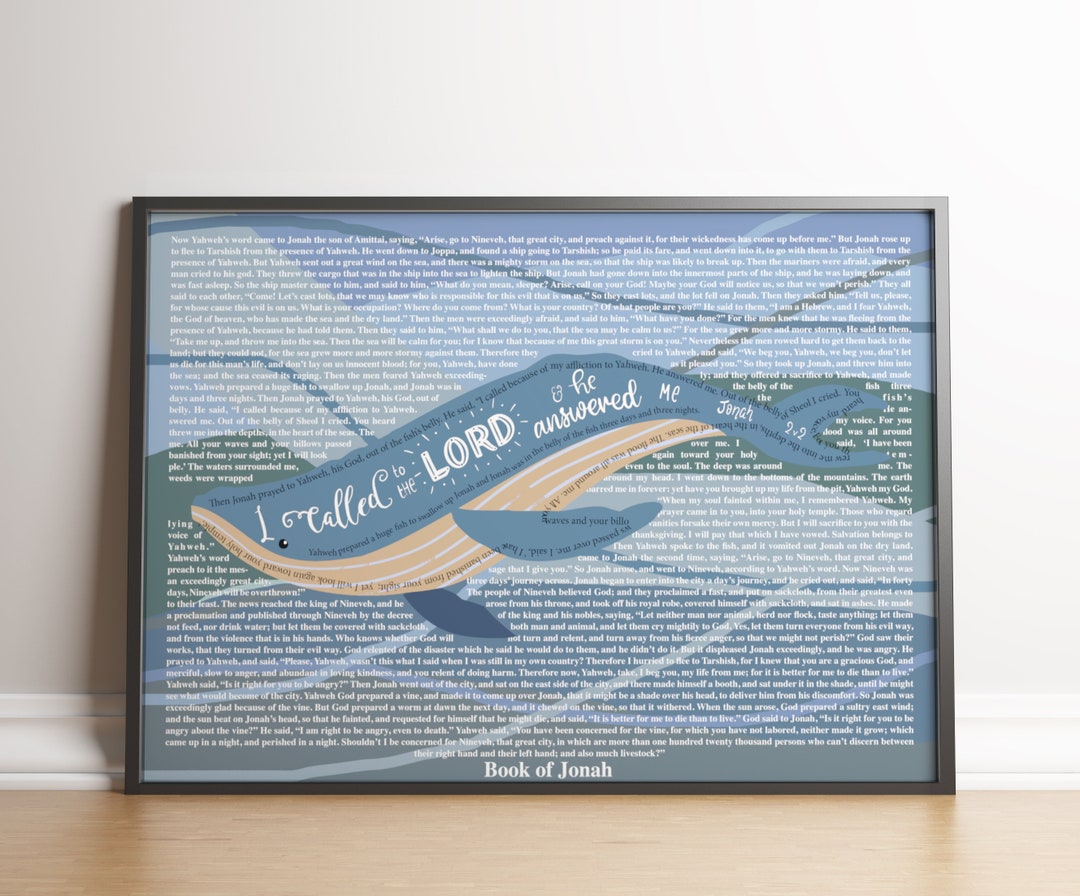 Christian Wall Art Jonah Micrograph Book of Jonah Nursery Print ...