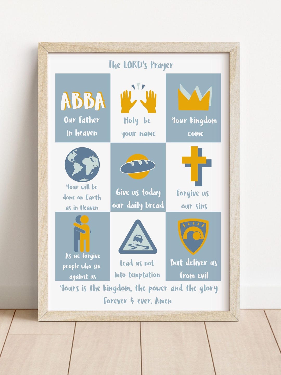 The Lord's Prayer Memory Verse Print, Christian Lord's Prayer Nursery ...