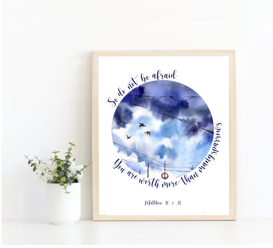 Watercolour Christian Wall Art, Bible Verse Print, Christian Decor ...