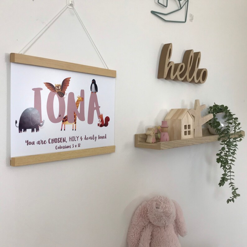 Personalised Bible Verse Name Print Christian Nursery Name | Etsy