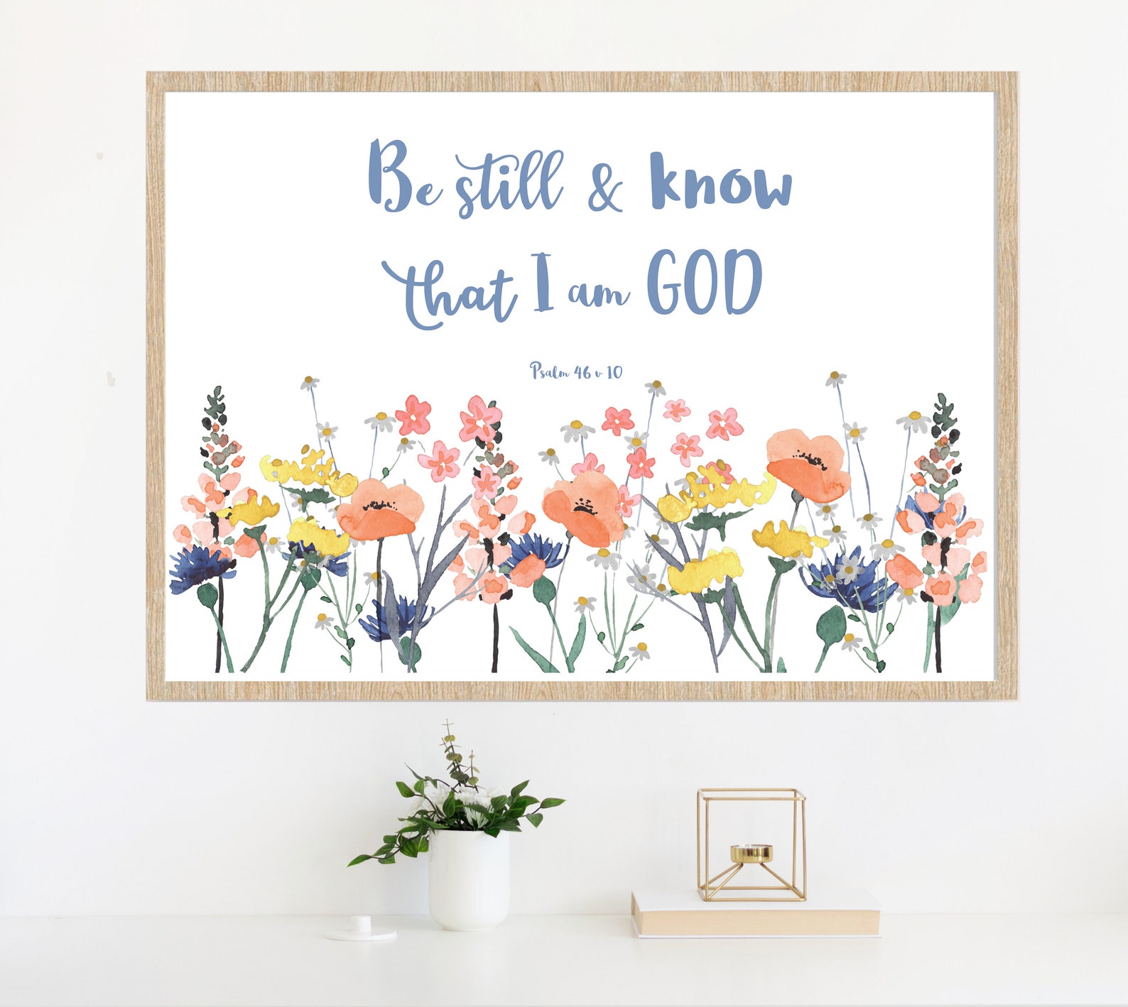Be Still Bible Verse Print | Bible Verse Wall Art | Psalm 46 | Bible ...