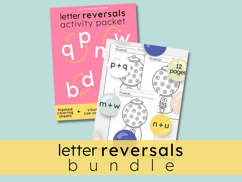 BUNDLE: Letter Reversals Cue Cards, Coloring, Activity Sheets Teacher ...