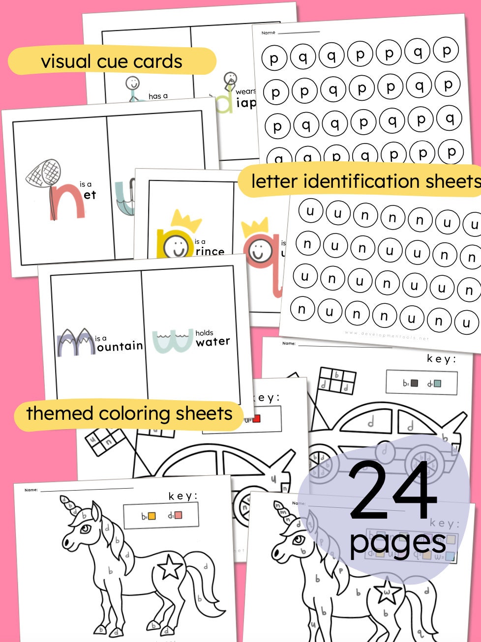 BUNDLE: Letter Reversals | Cue Cards, Coloring, Activity Sheets ...