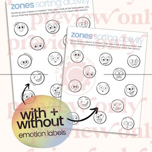Zones of Regulation Inspired No-prep Sorting Activity | Self Regulation ...