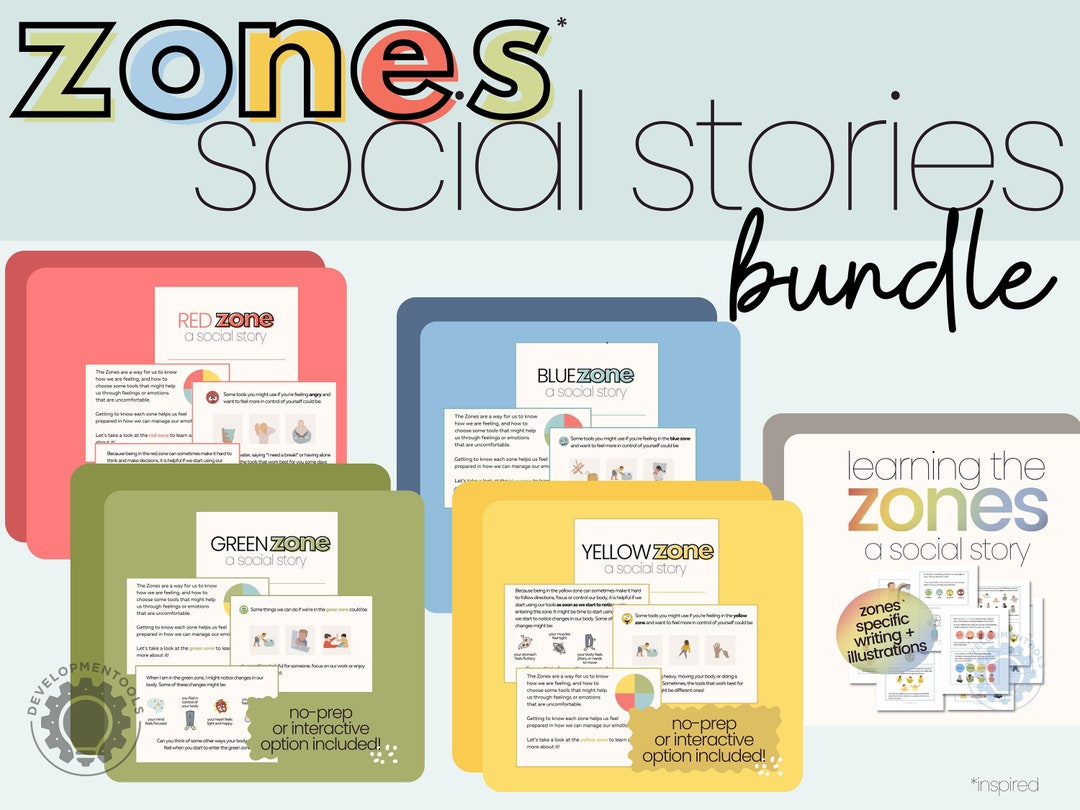 BUNDLE of Zones for Self Regulation Inspired Social Stories | Green Red ...
