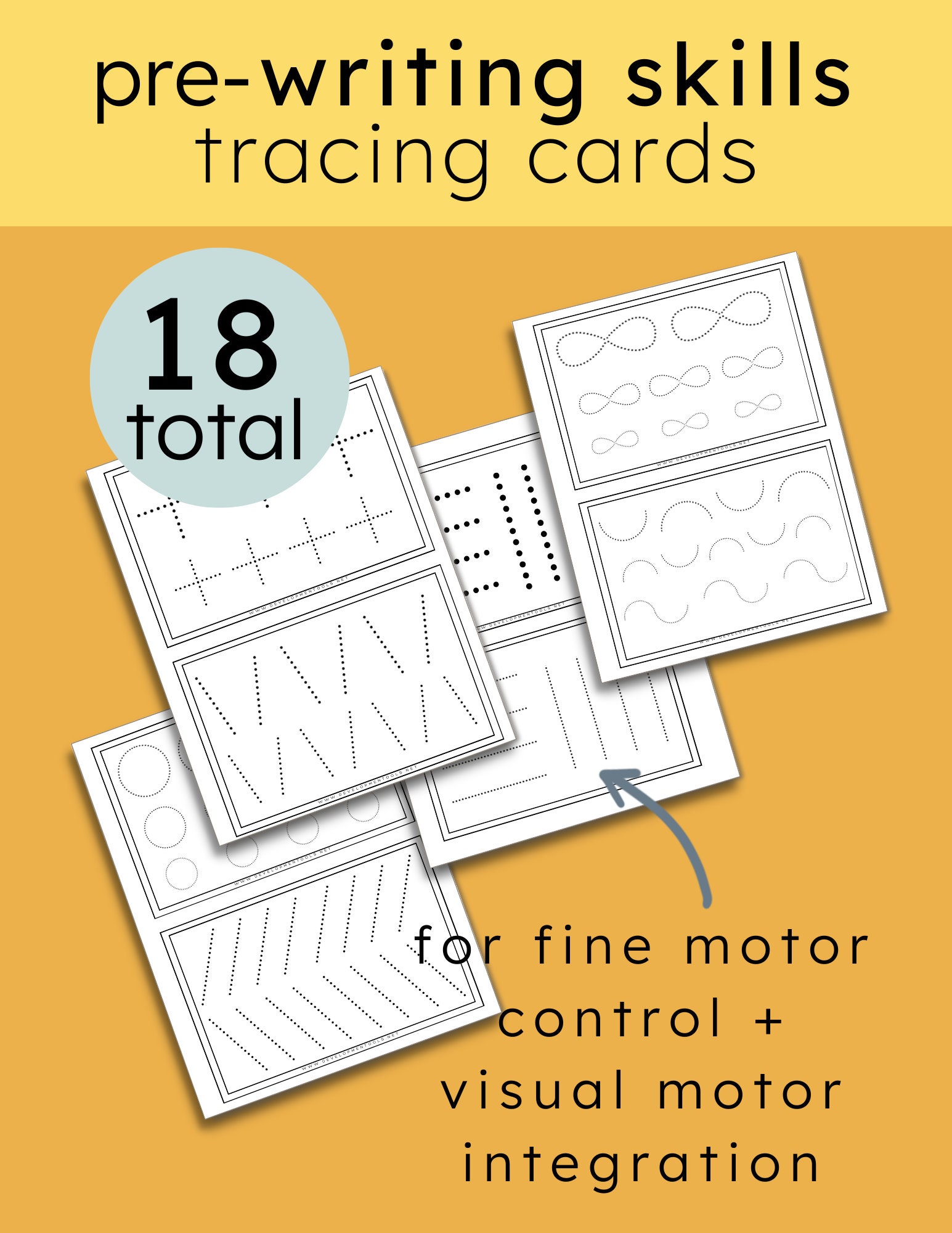 Pre-writing Skills Handwriting Practice Tracing Cards Occupational ...
