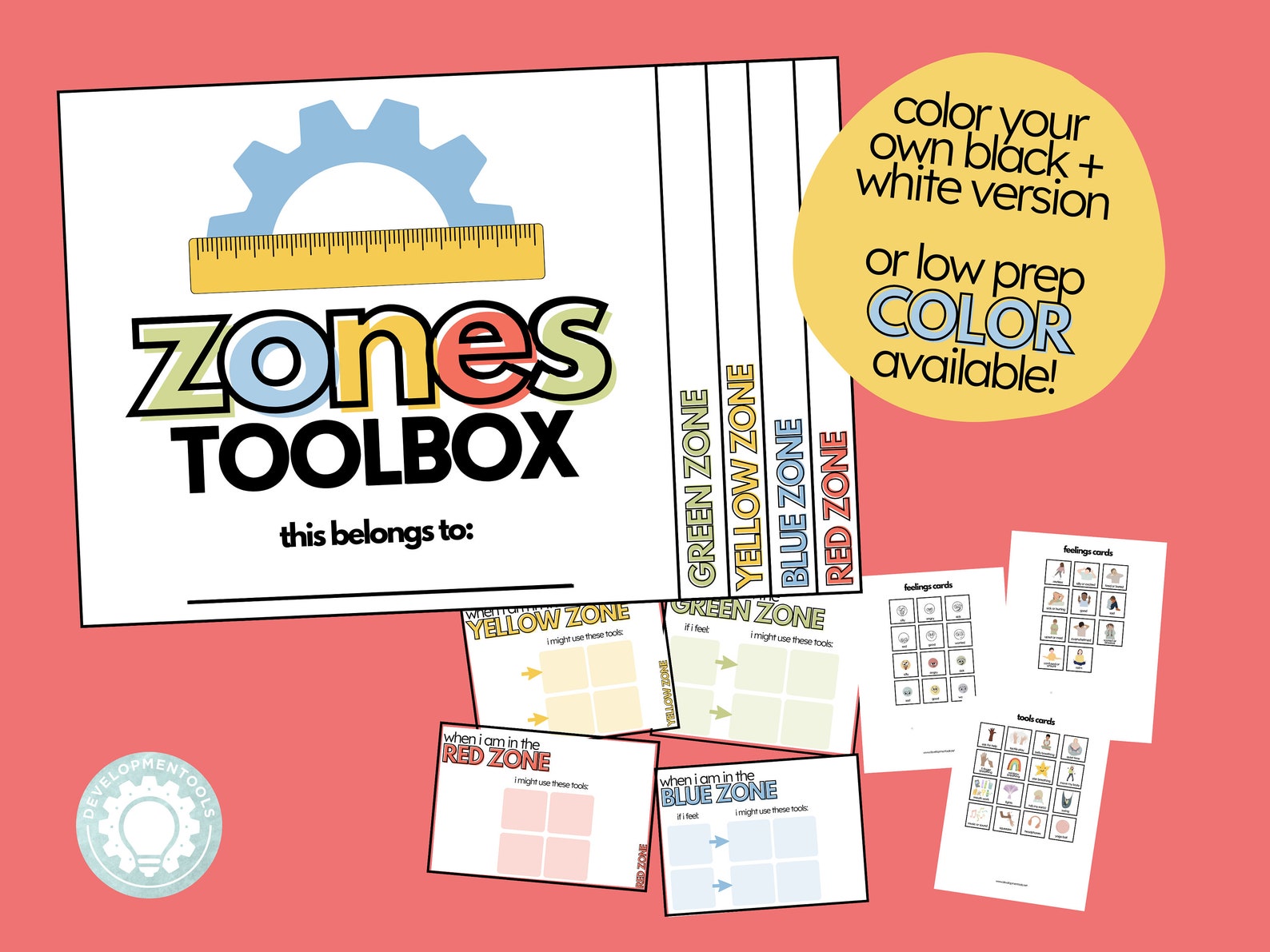 Zones Inspired Calm Down Tool Box | Interactive Emotional Regulation ...