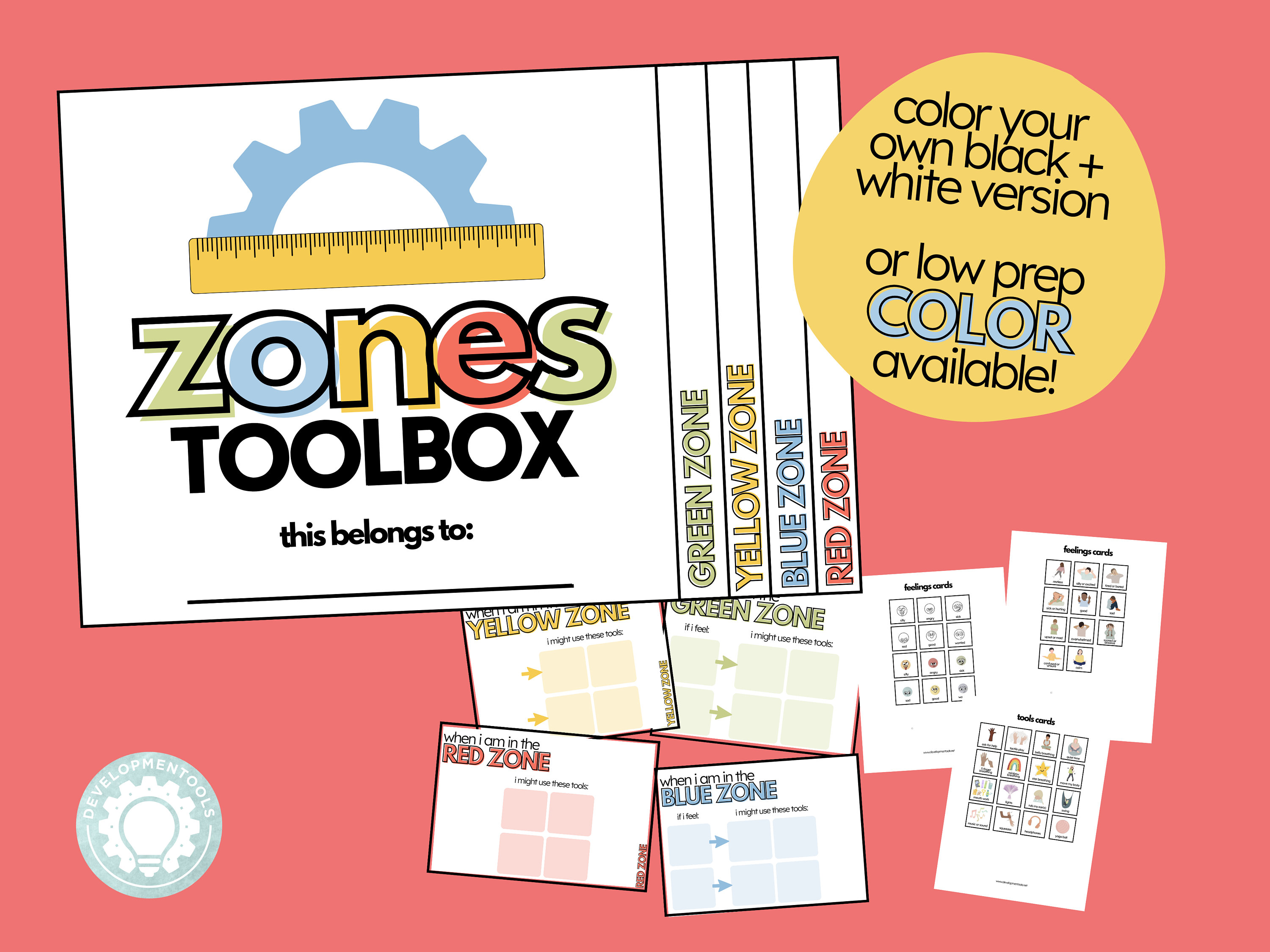 Zones Inspired Calm Down Tool Box | Interactive Emotional Regulation ...
