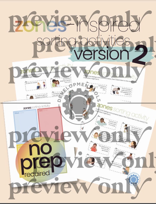 Zones Sorting Activities Bundle Self Regulation Emotional Regulation ...