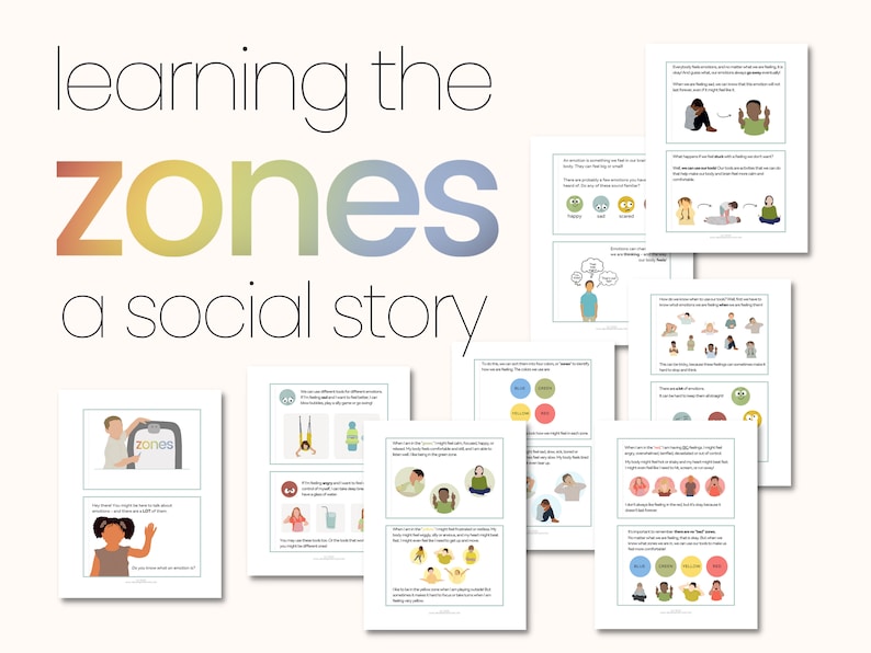 BUNDLE of Zones for Self Regulation Inspired Social Stories | Green Red ...