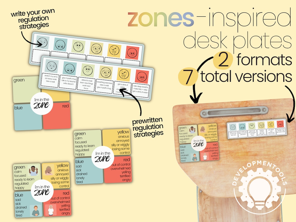 Zones of Regulation Inspired Starter Pack Self Regulation - Etsy