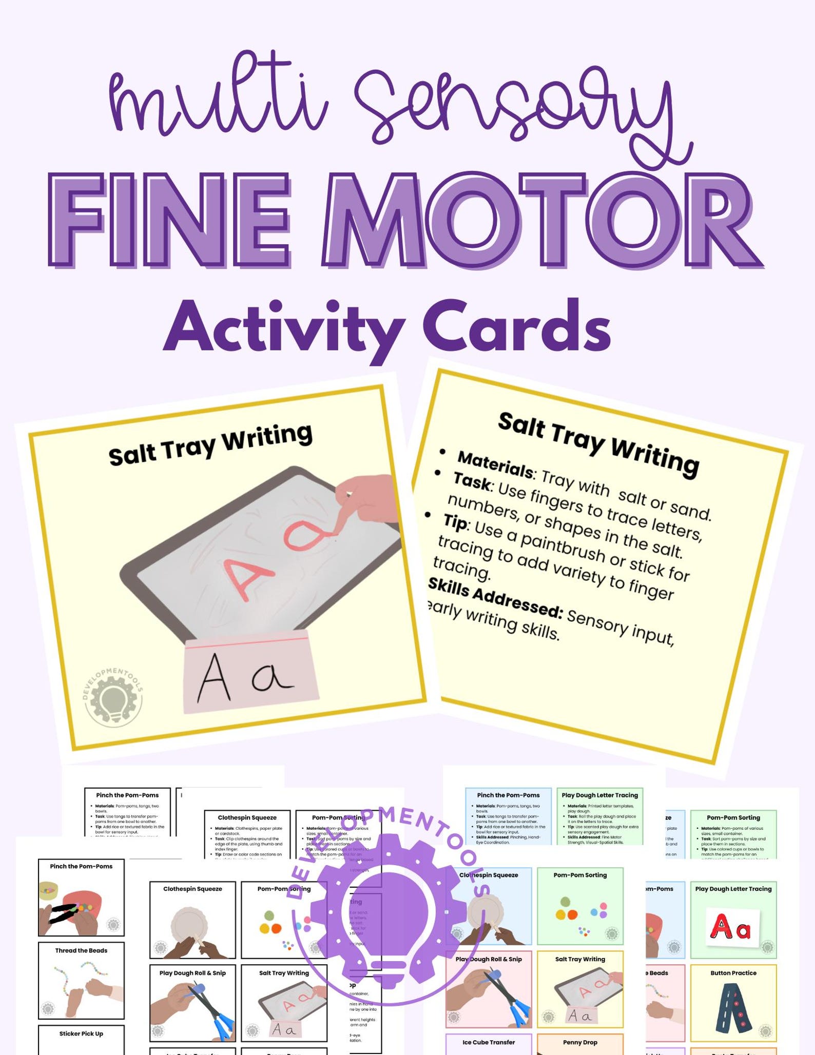Printable Multisensory Fine Motor Activity Cards With Visuals ...