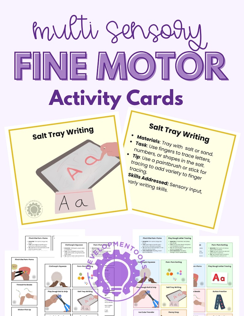 Printable Multisensory Fine Motor Activity Cards With Visuals ...