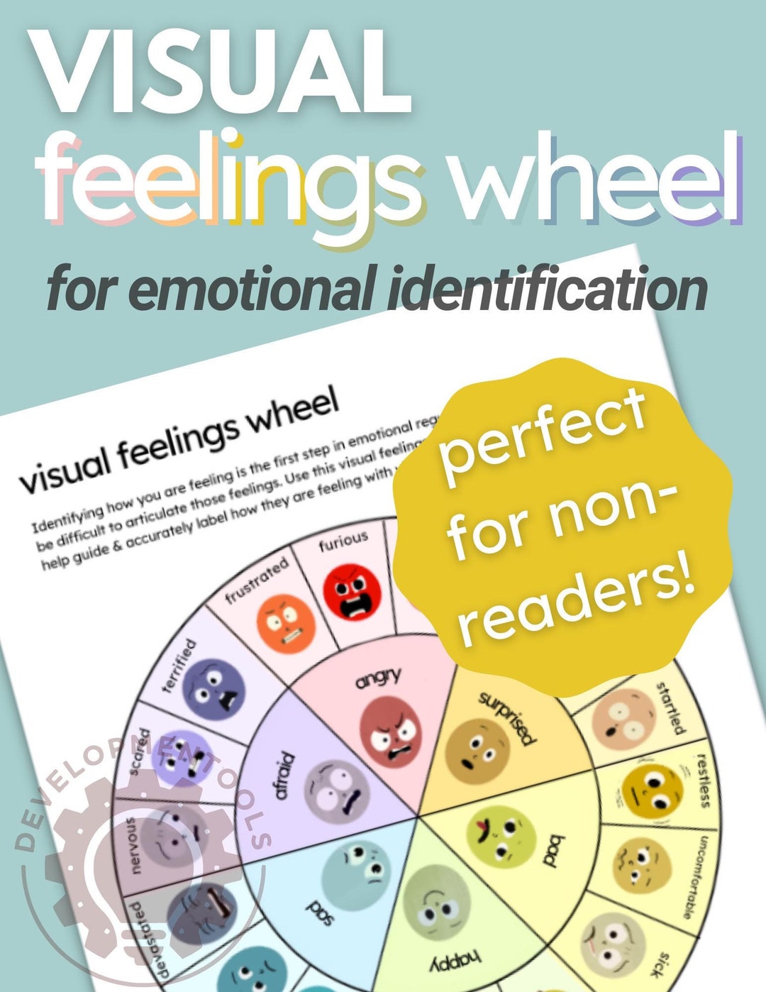Visual Feelings Wheel | Emotional Identification for Non-readers ...