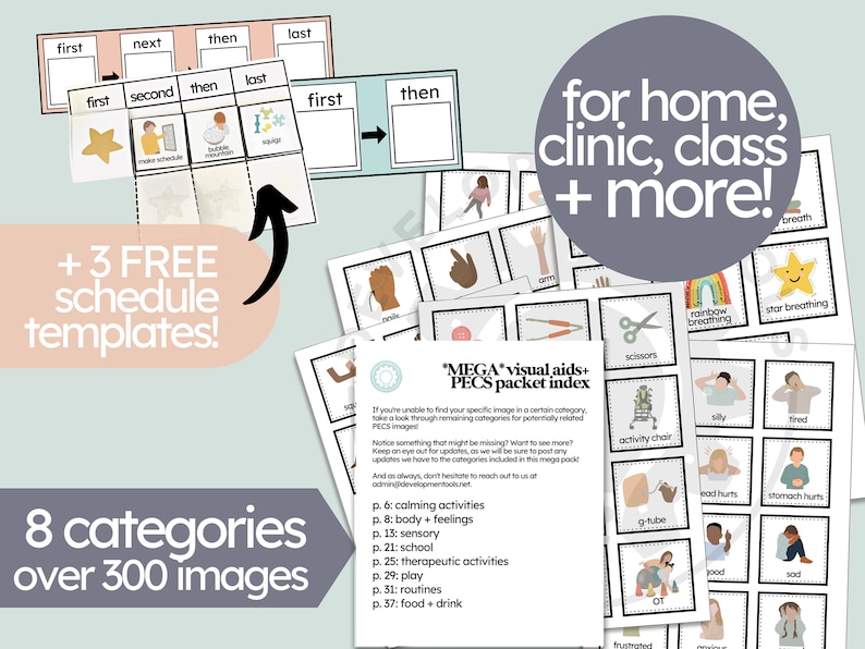 Visual Schedule Pictures PECS 300 PECS and 3 Visual - Etsy