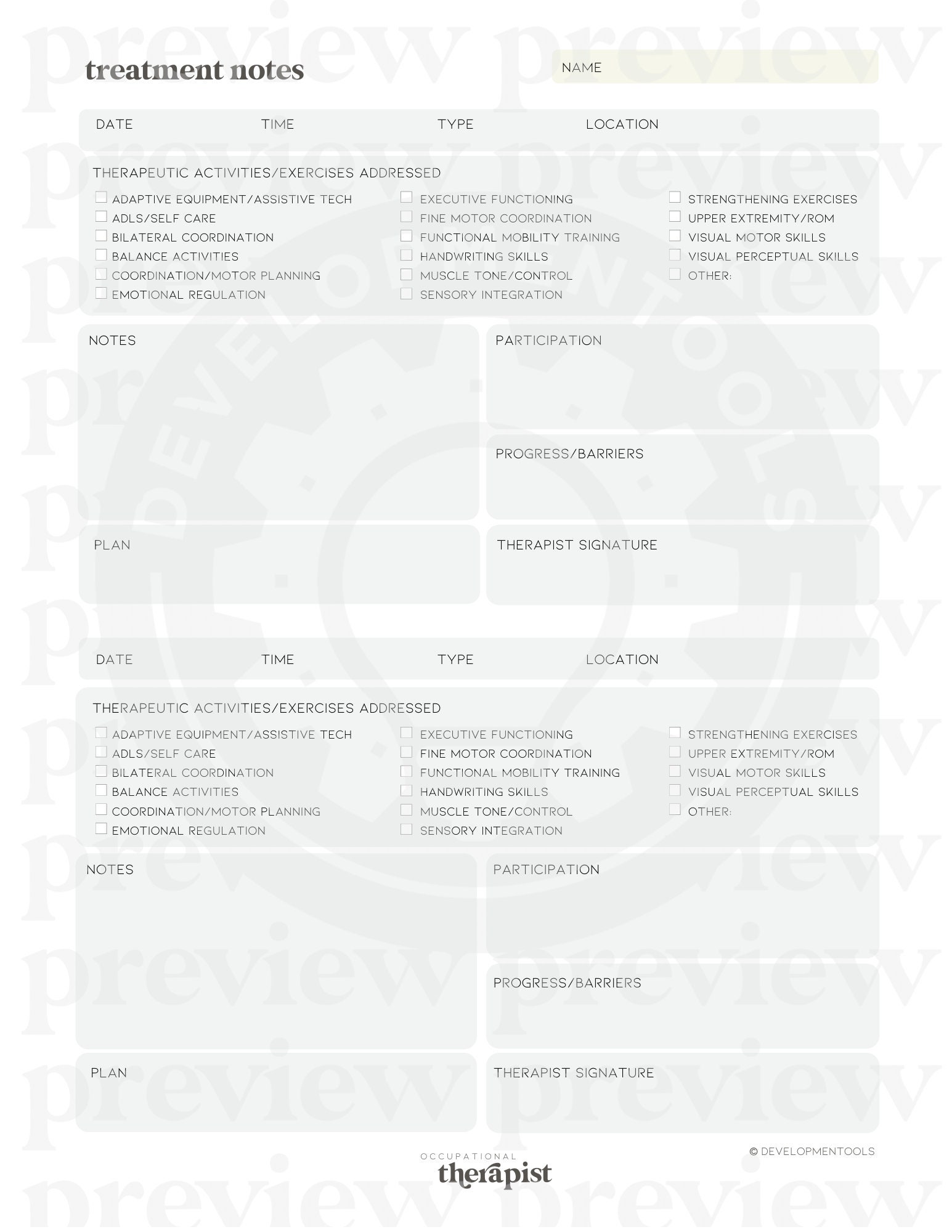 Therapist Caseload Management | Therapy Log, Data Sheet (digital ...