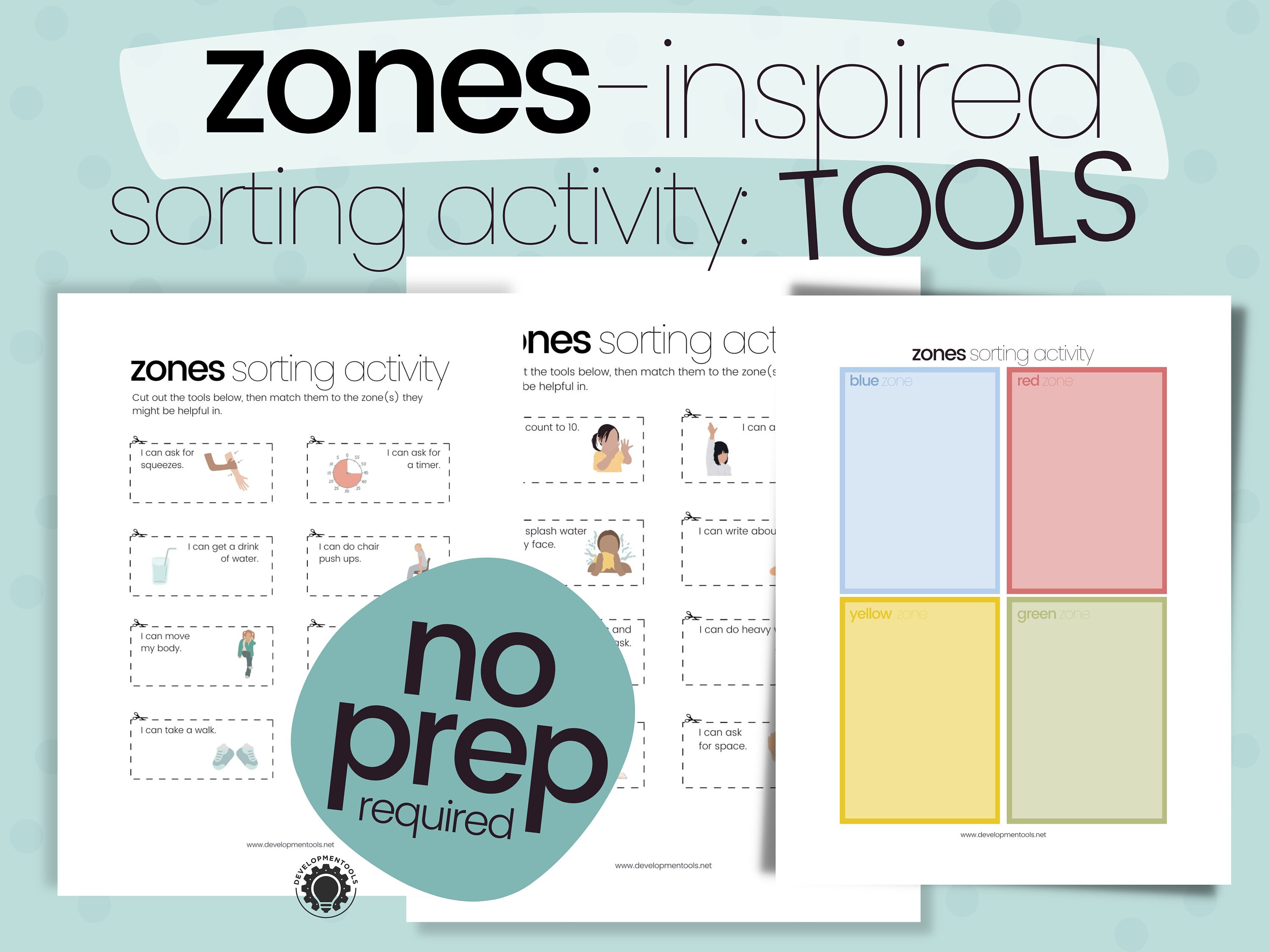 No-prep Zones Sorting: Coping Tools, Inspired by Zones of Self ...