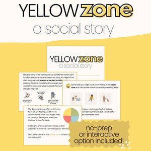 Zones for Self Regulation Inspired Social Story | the Yellow Zone ...