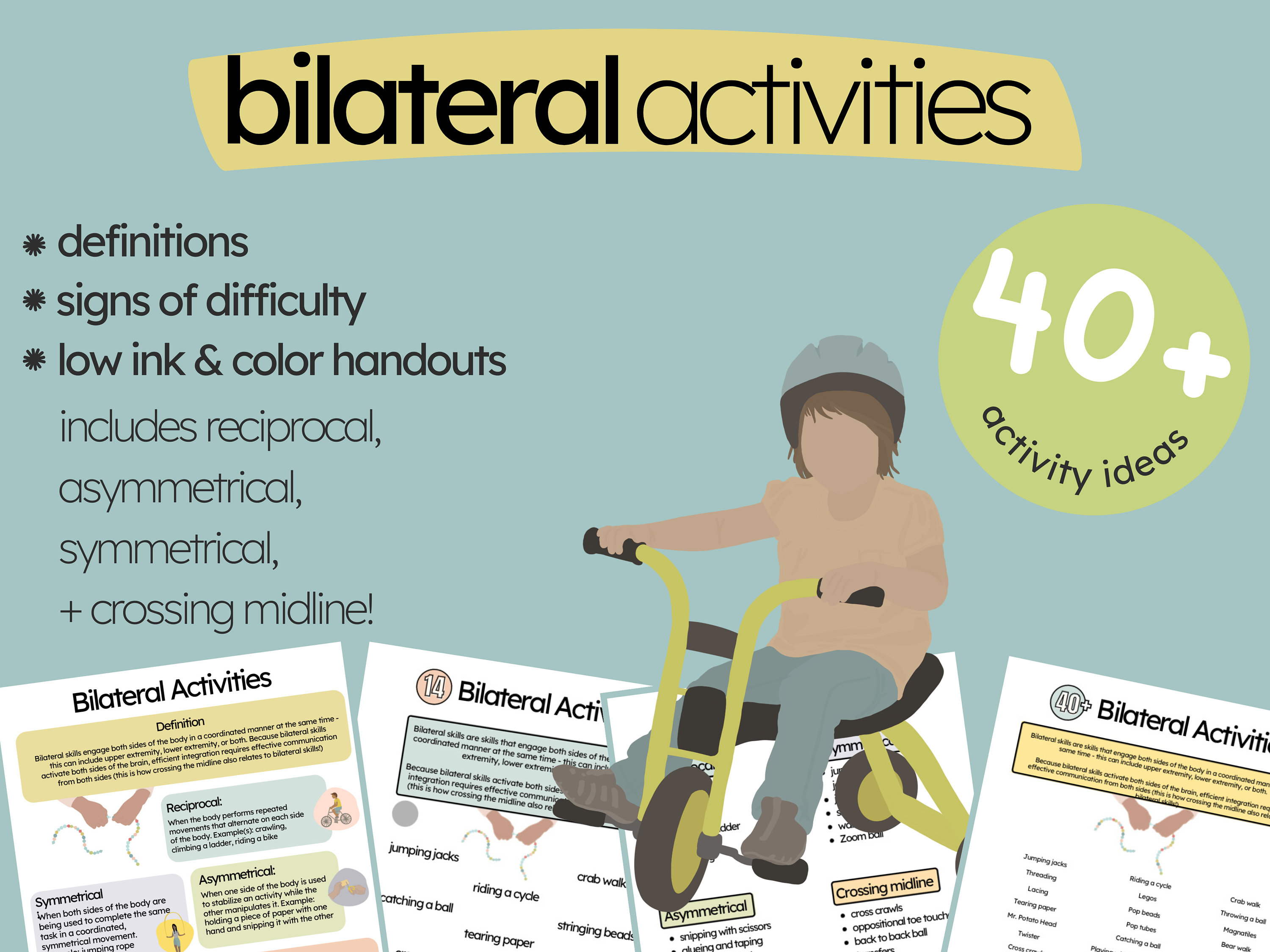 Bilateral Integration Resource Packet | Pediatric Therapy ...