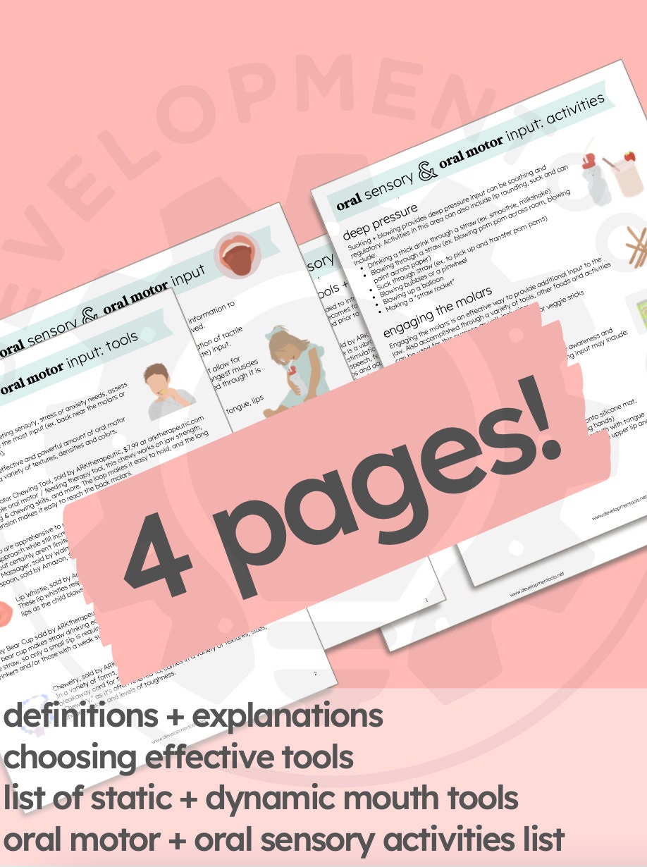Occupational Therapy | Oral Motor Oral Sensory | Informational Handout ...