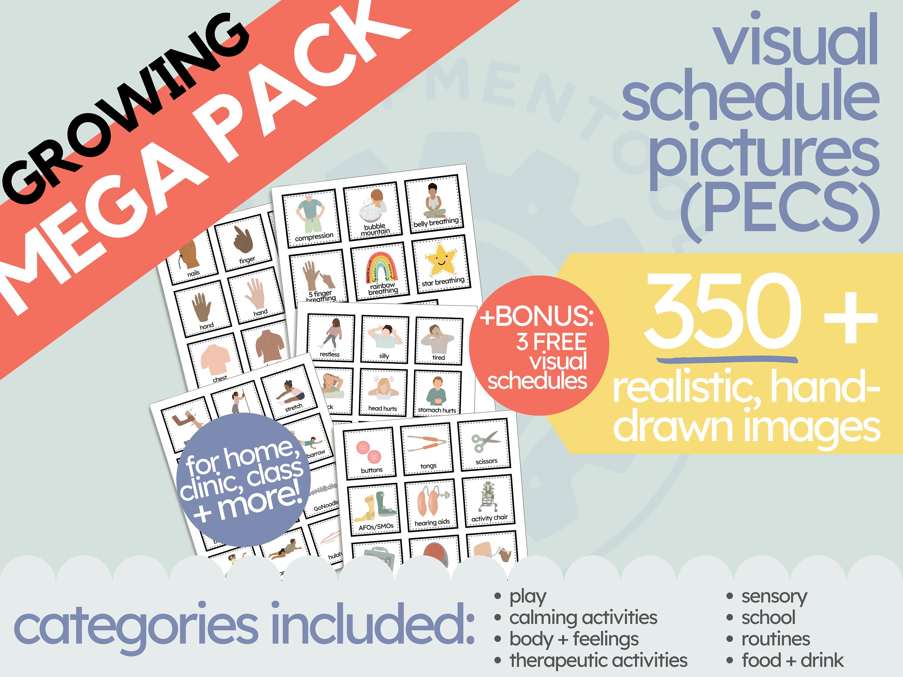 Visual Schedule Picture Cards | the GROWING Mega Pack | Hand-drawn ...