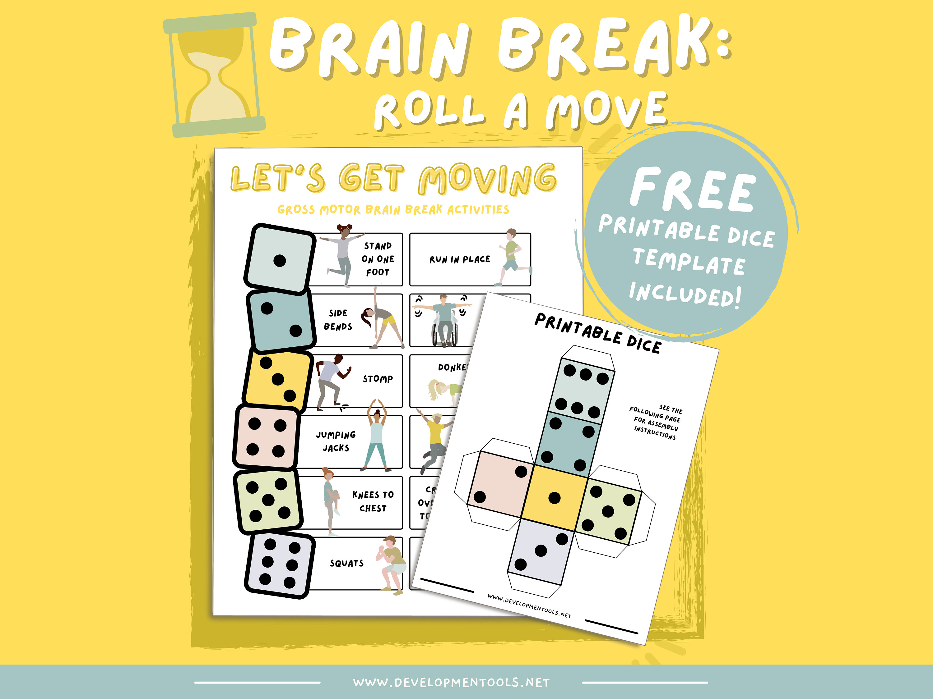 Brain Break | Gross Motor Roll-a-move Dice Activity Chart ...
