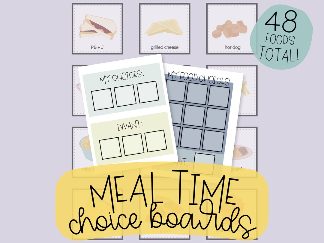 Meal Time Choice Boards: Encouraging Autonomy + Choice Making With ...