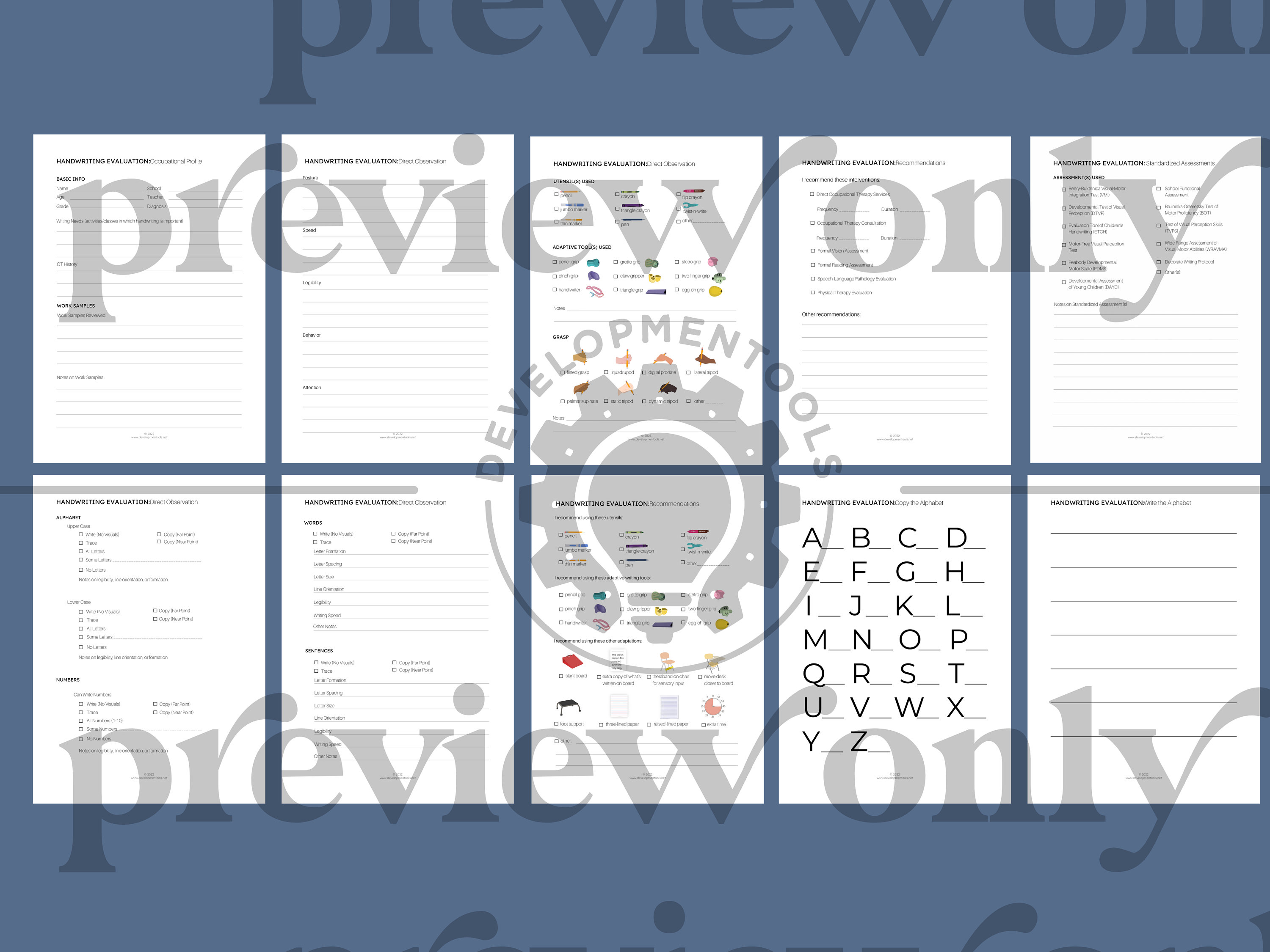 Instant Download Occupational Therapy Handwriting Evaluation - Etsy