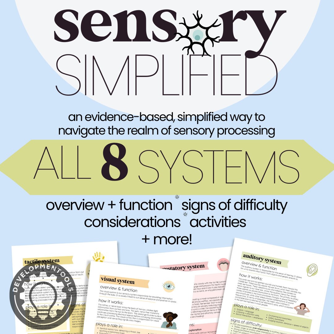Sensory Simplified: All Eight Systems Digital Download | Occupational ...