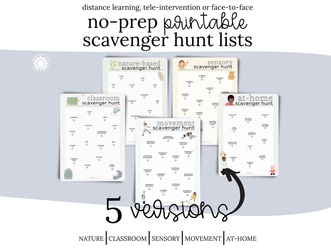 Teacher Resource | 5 No-prep Scavenger Hunts | Home, School, Sensory ...