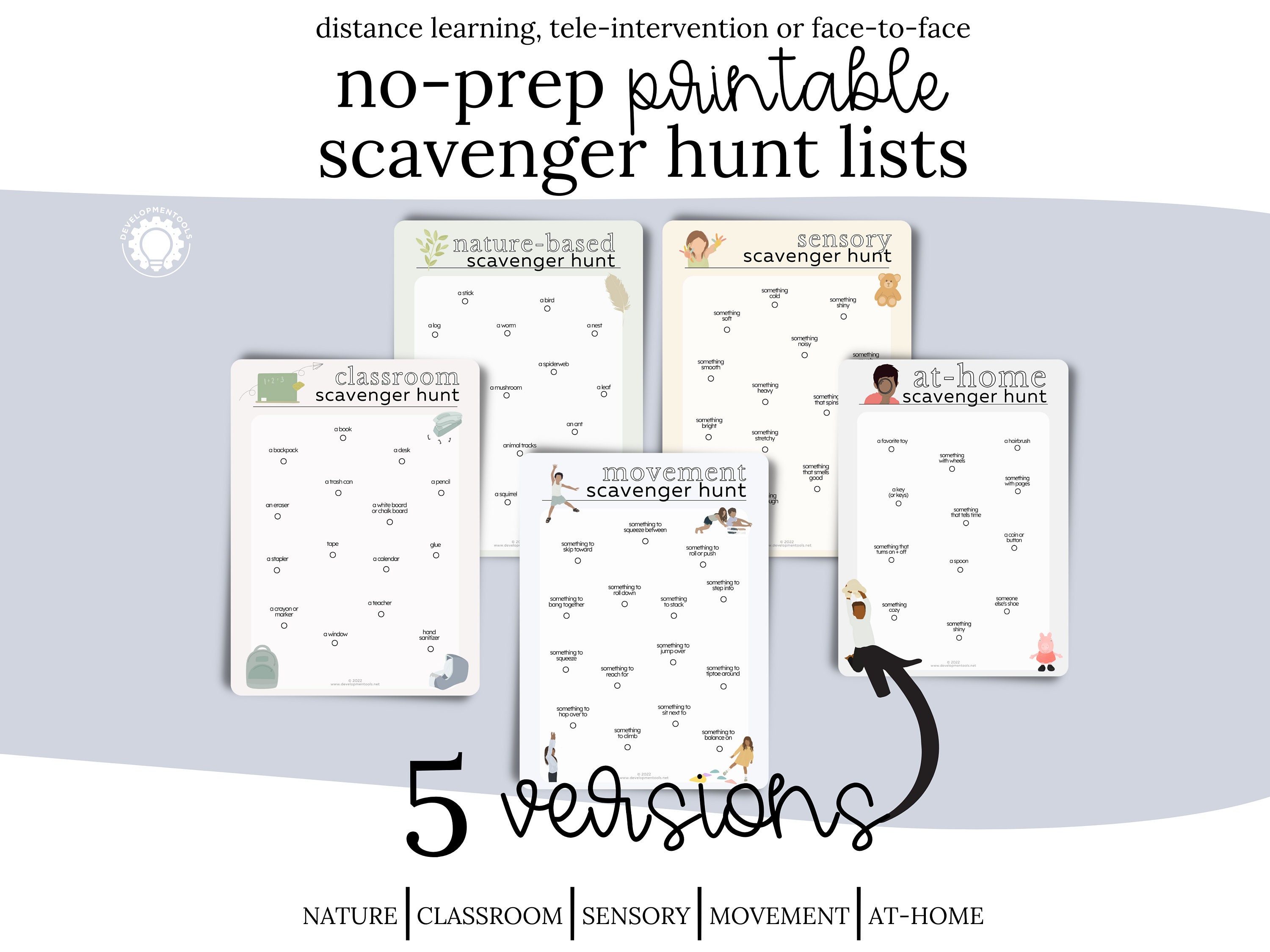 Teacher Resource | 5 No-prep Scavenger Hunts | Home, School, Sensory ...