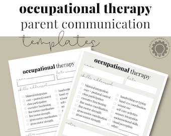 Occupational Therapy Update Note OT Parent Family Communication ...
