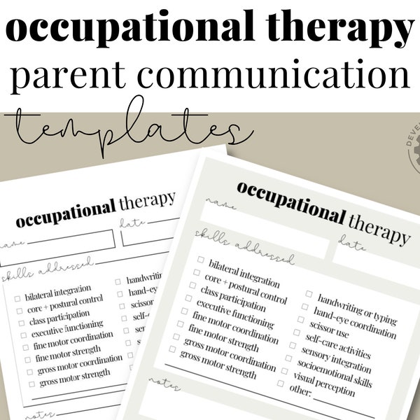 Pediatric Ot Note Template - Etsy