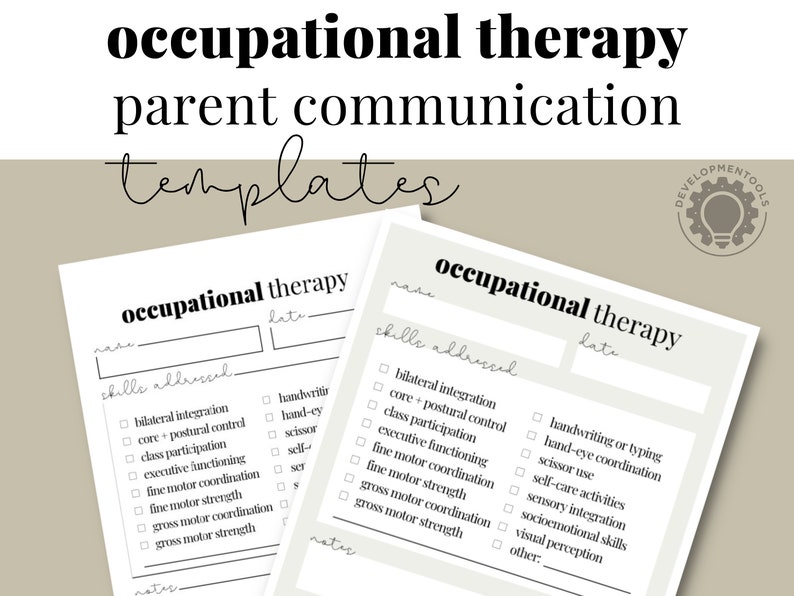 OT Resource | Parent Communication Note Templates | School Therapist ...