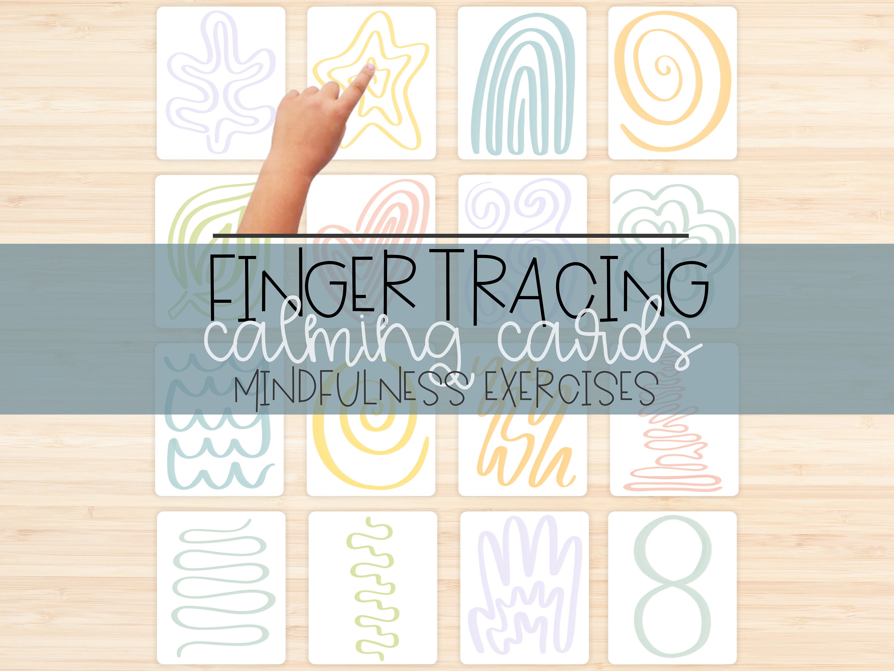 Finger Tracing Calm Down Cards | Anxiety Mindfulness (digital Download ...