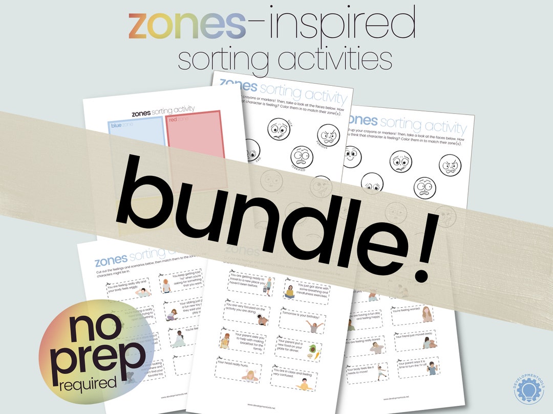 Zones Sorting Activities Bundle | Self Regulation | Emotional ...