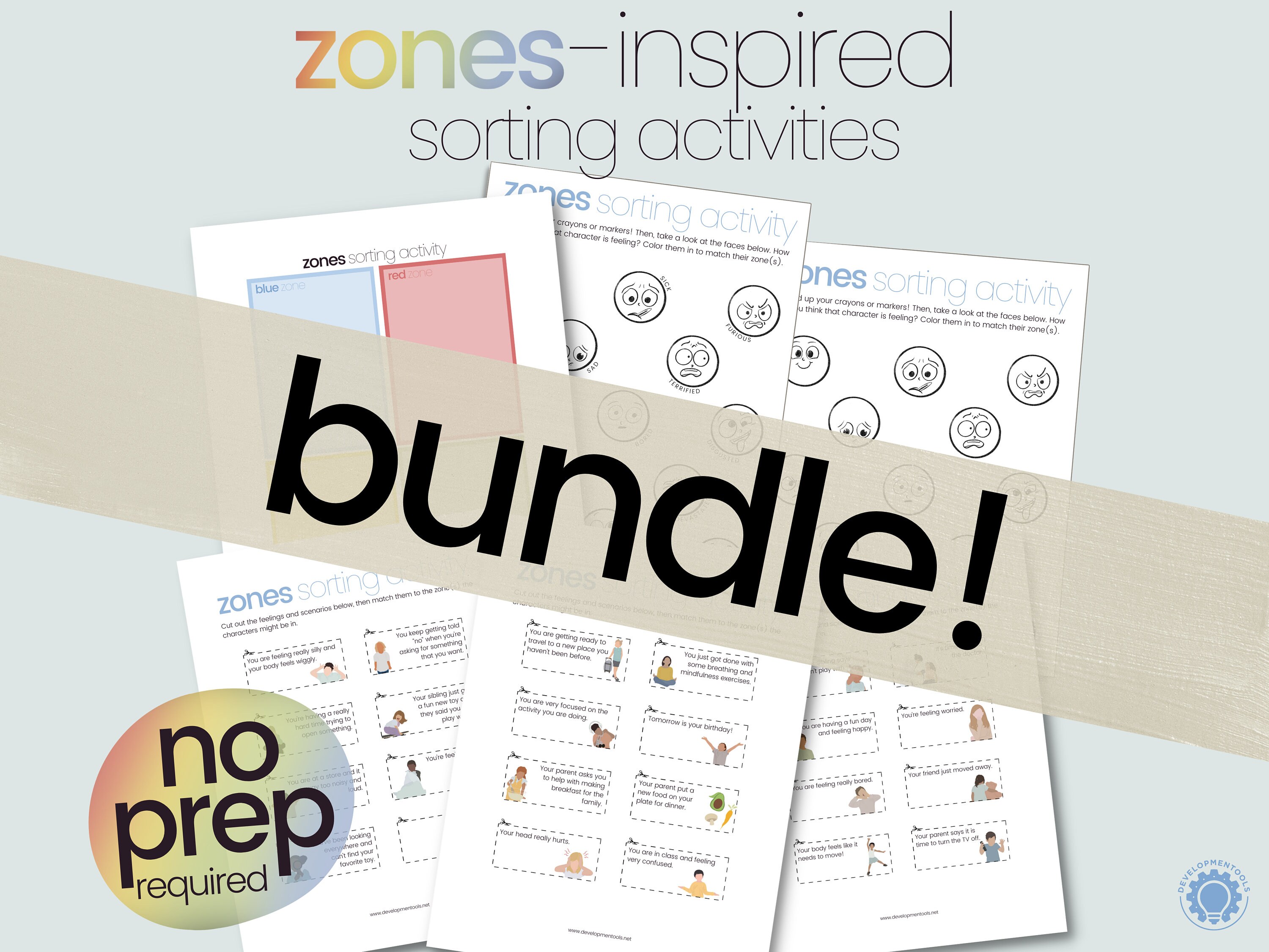 Zones Sorting Activities Bundle Self Regulation Emotional Regulation ...