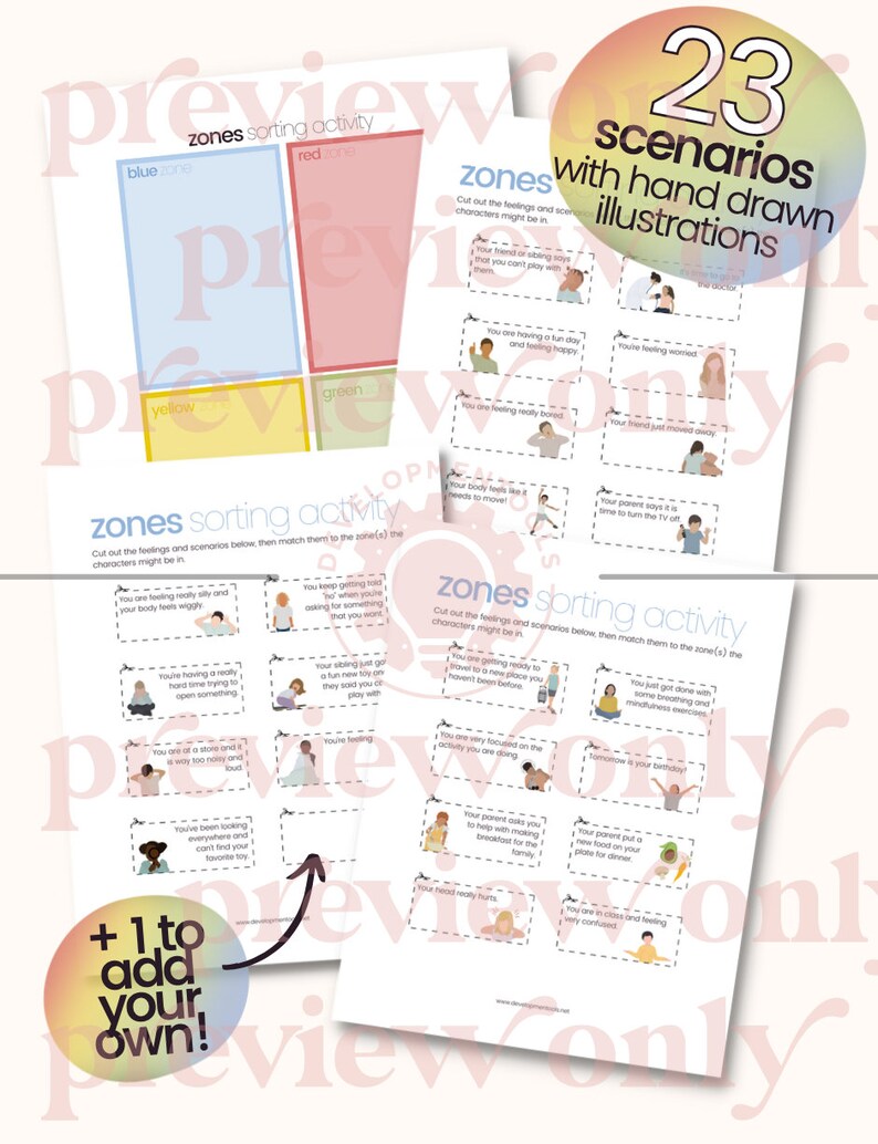 Zones Of Regulation Inspired No Prep Sorting Activity Self Etsy