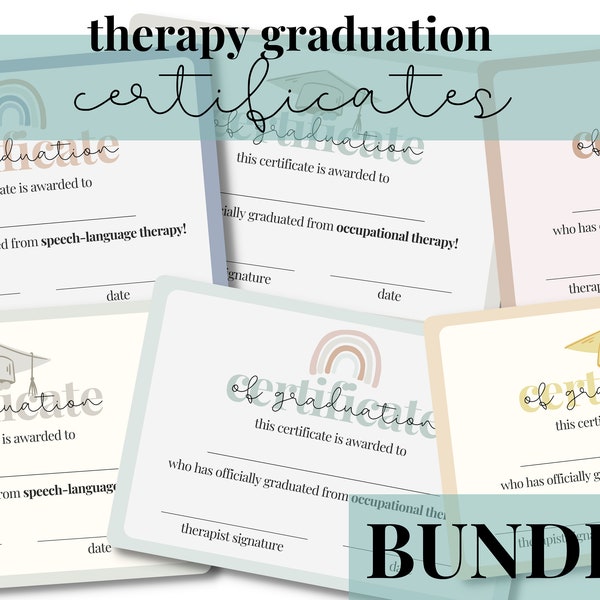 Graduation Certificate for Pediatric Therapy - Etsy