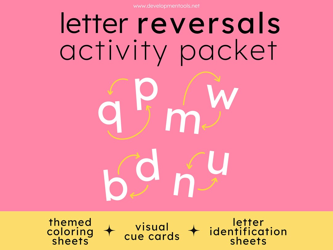 Letter Reversals Activity Packet | Cue Cards, Coloring Sheets ...